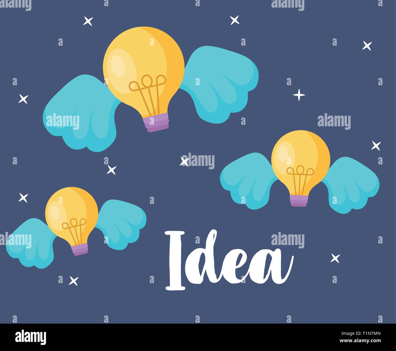 light bulbs idea with wings vector illustration design Stock Vector ...