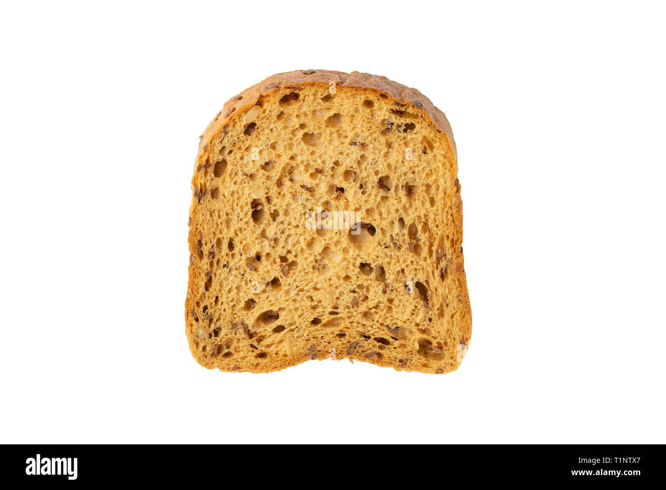 Slice of grain bread with mold. Isolate. With vegetable fibers Stock ...
