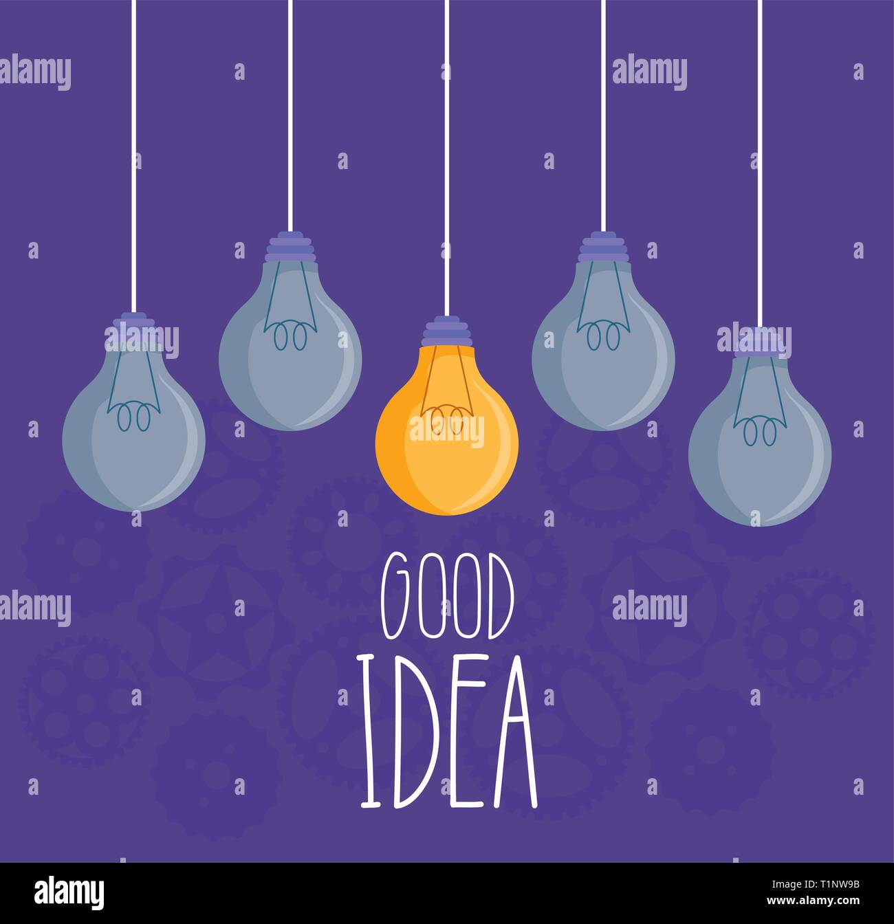 light bulbs good idea hanging vector illustration design Stock Vector ...