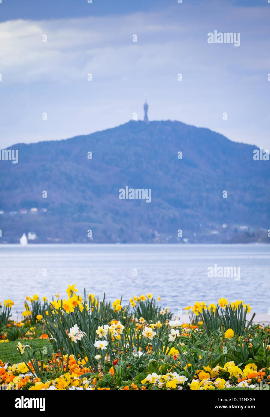 Aerial view tower pyramidenkogel hi-res stock photography and images ...