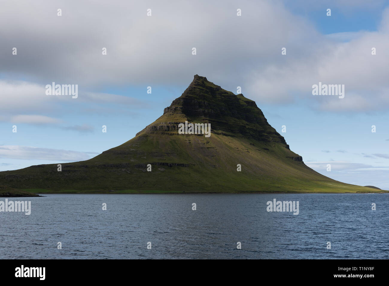 Extinct volcano in Iceland. Mount Kirkjufell in the Snaefellsnes ...