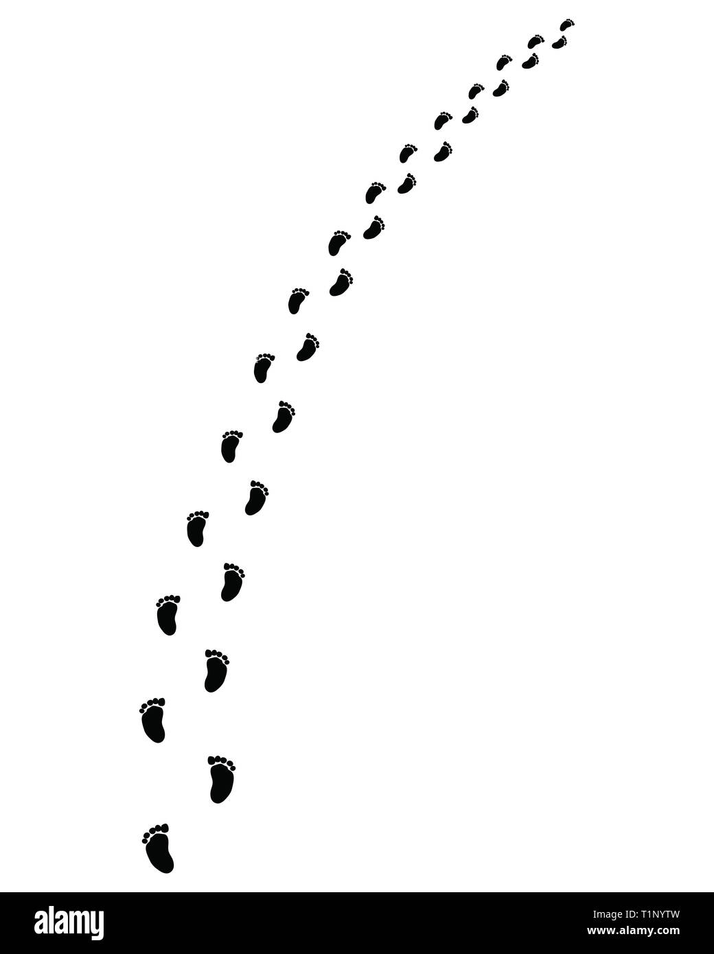 Footsteps of baby on a white background, turn left or right Stock Photo ...