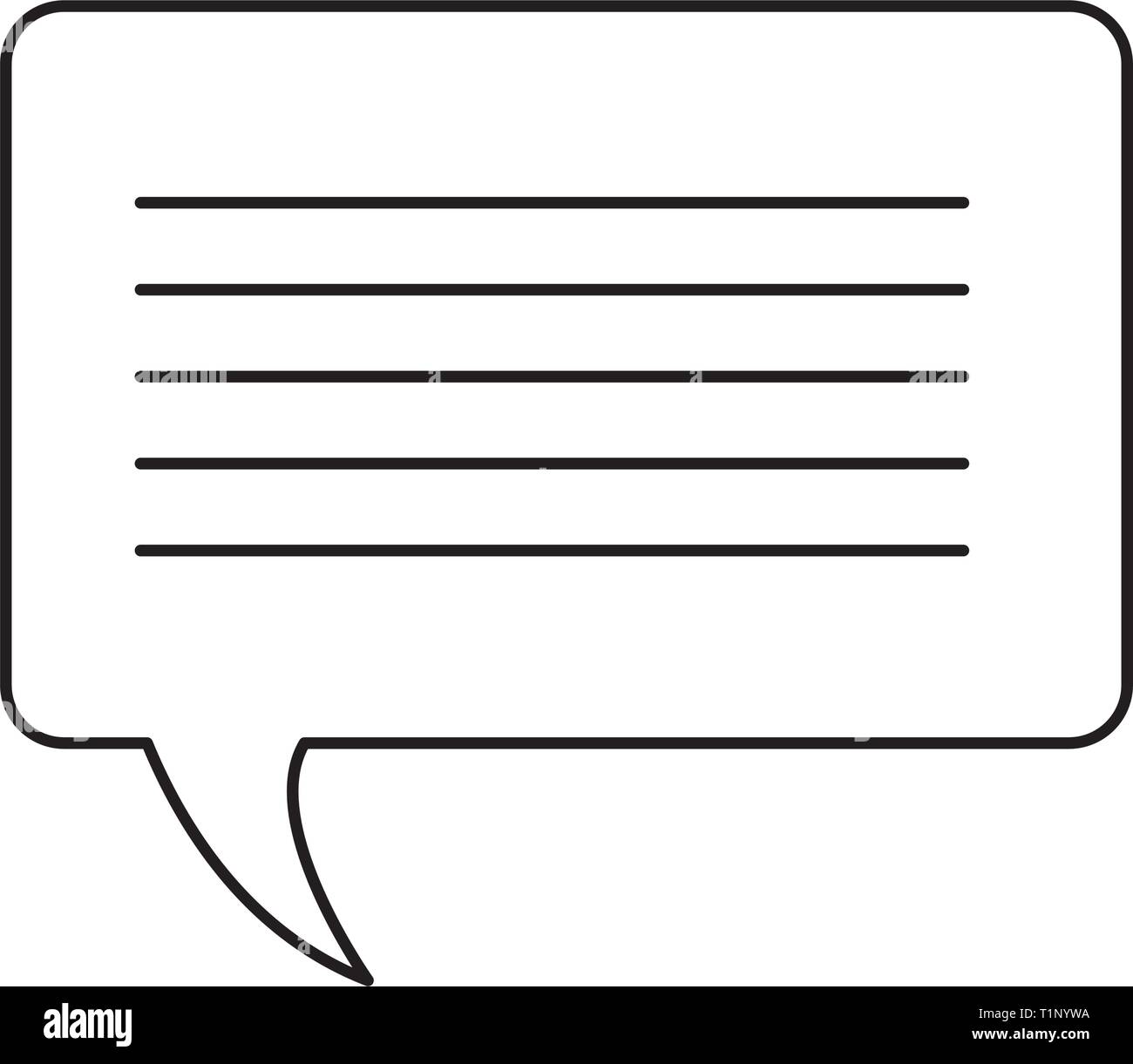 speech bubble in rectangle shape vector illustration design Stock ...