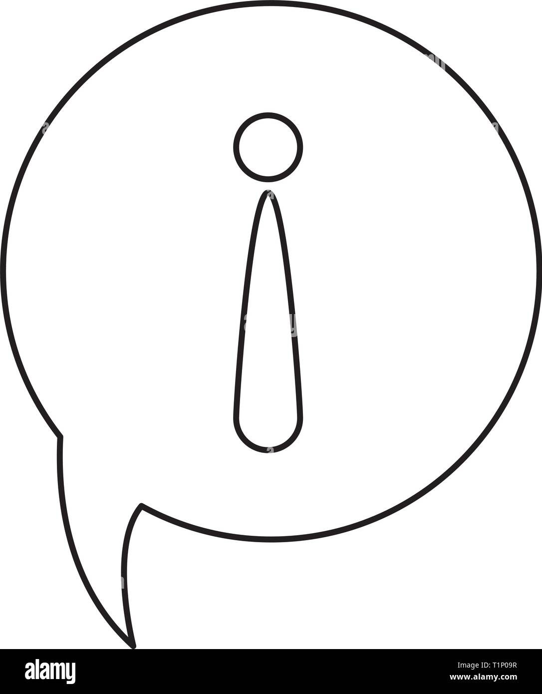 speech bubble in circle shape with alert sign vector illustration ...