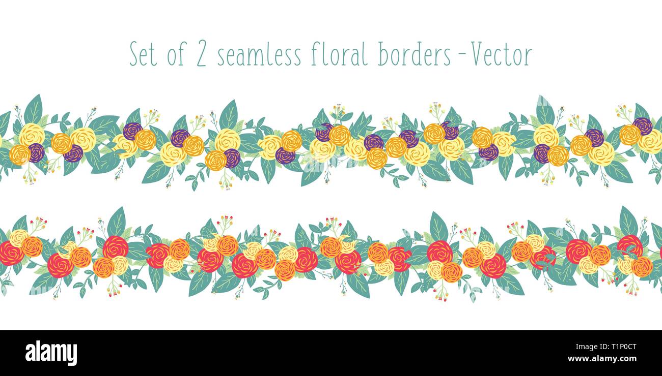 Flower border garland hi-res stock photography and images - Alamy