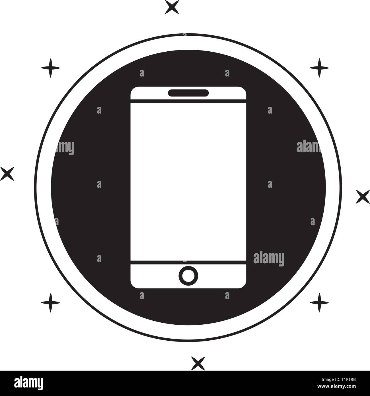 smartphone device in frame circular vector illustration design Stock ...