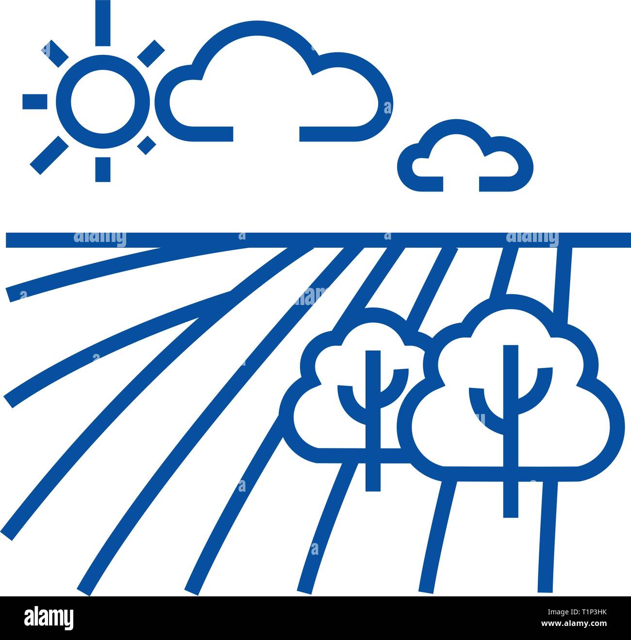 Horticulture concept line icon concept. Horticulture concept flat ...