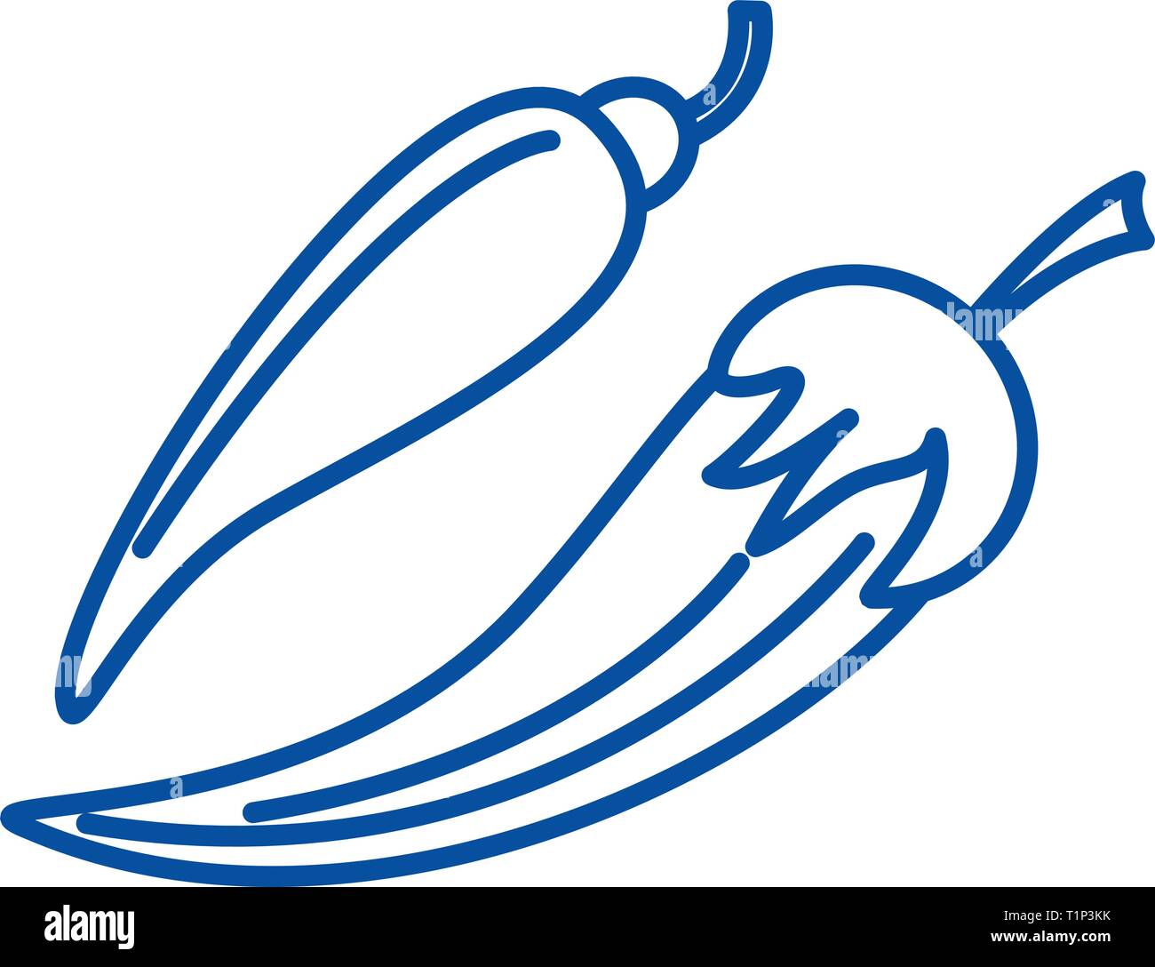 Hot pepper line icon concept. Hot pepper flat vector symbol, sign ...