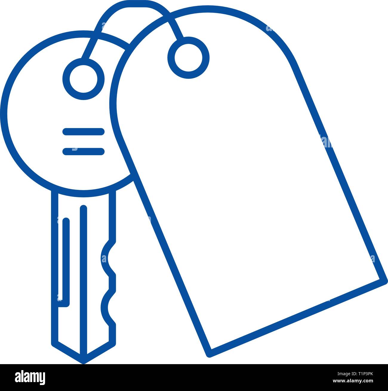 House keys line icon concept. House keys flat vector symbol, sign ...