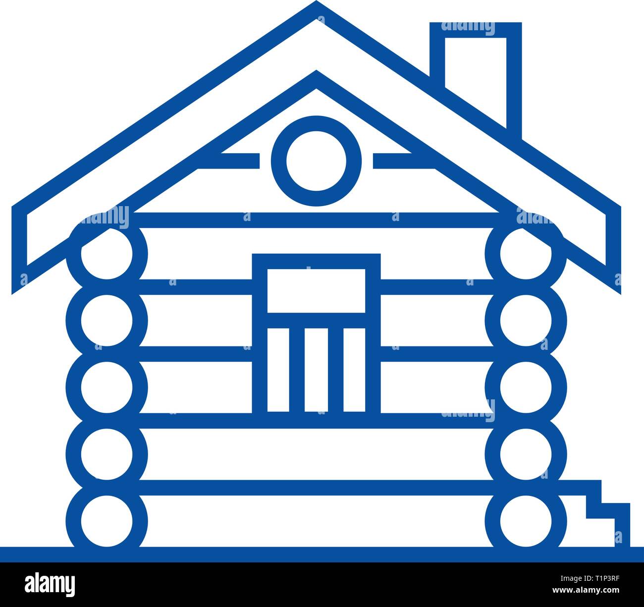 House,cabin,wood house line icon concept. House,cabin,wood house flat ...
