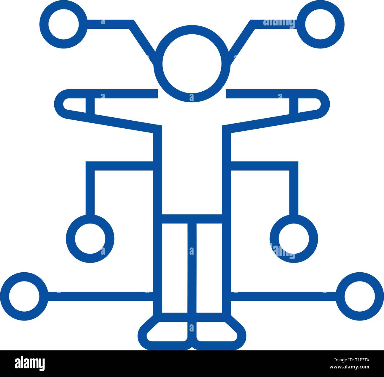 Human analysis line icon concept. Human analysis flat vector symbol ...