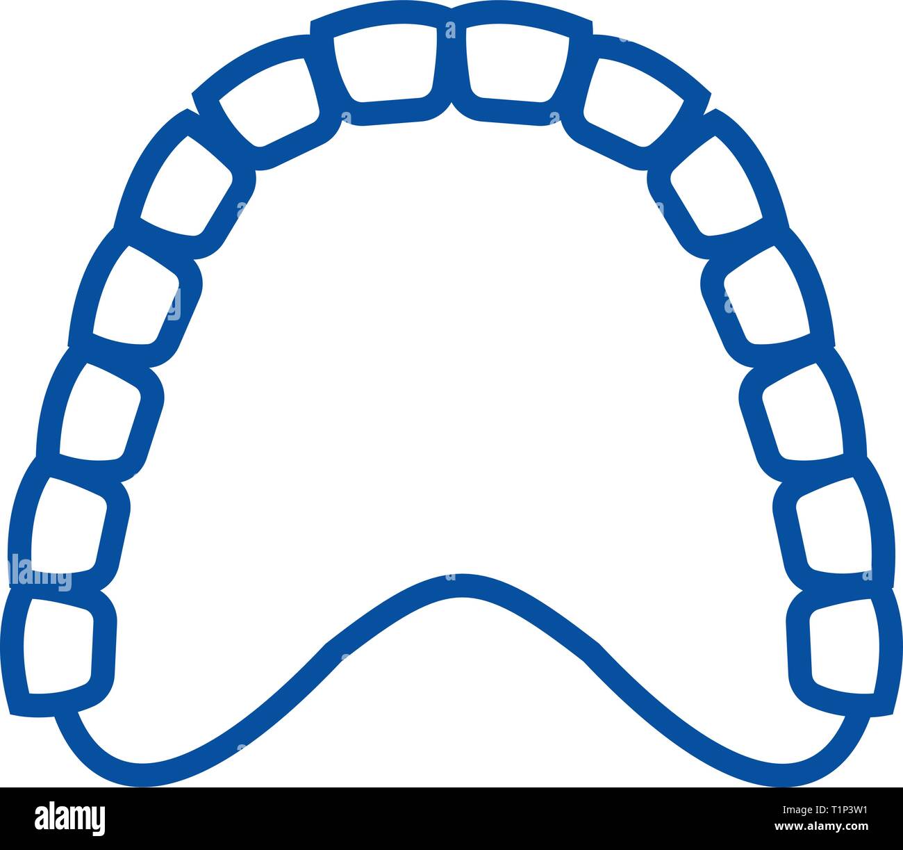 Human gum model line icon concept. Human gum model flat vector symbol ...