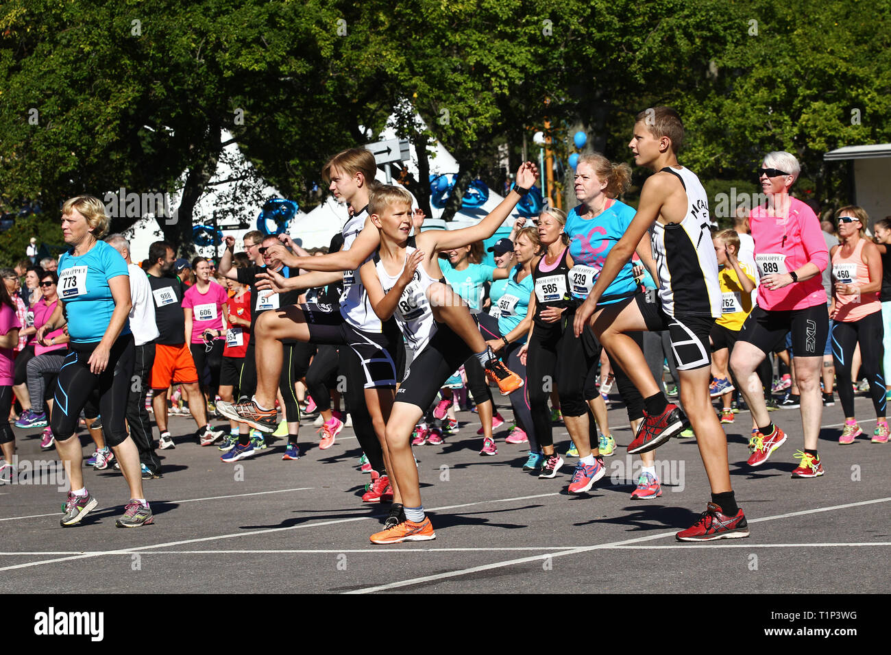 Many participants in an exercise race Stock Photo - Alamy