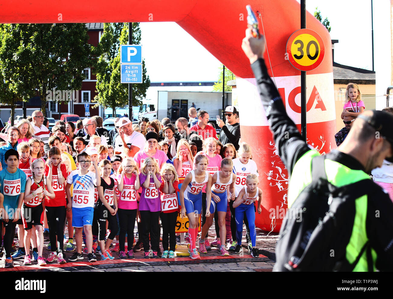 Many participants in an exercise race Stock Photo - Alamy