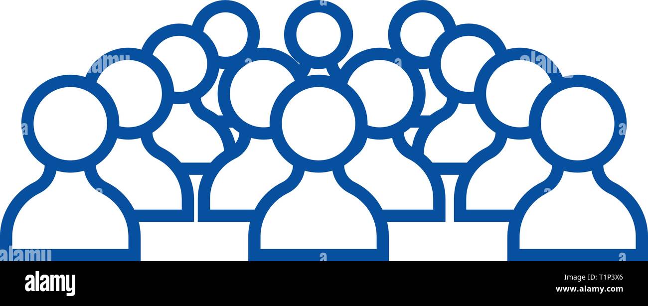 Human resources people line icon concept. Human resources people flat ...