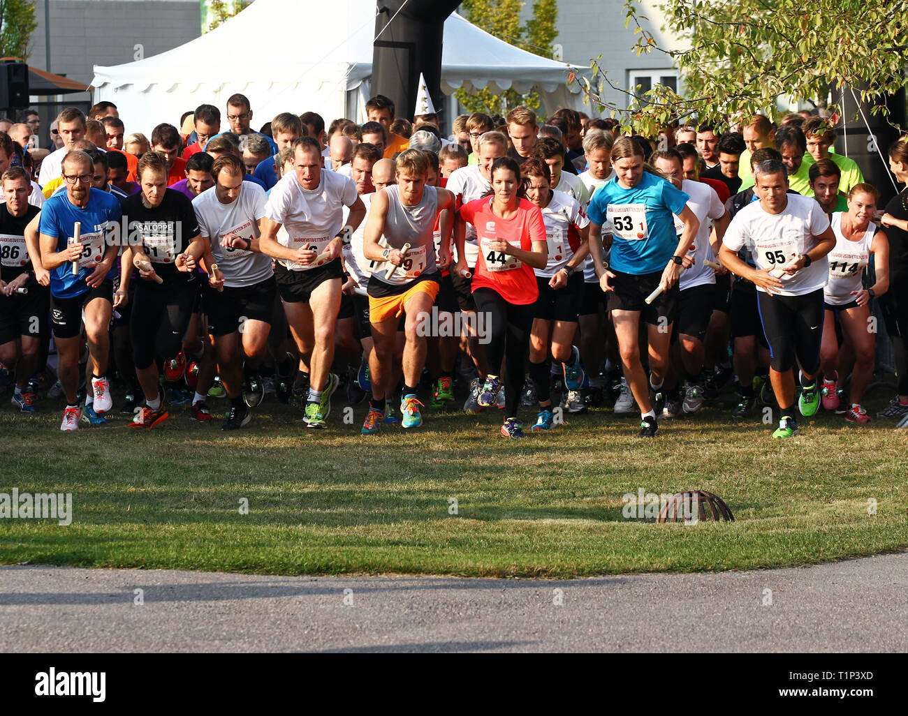 Many participants in an exercise race Stock Photo - Alamy