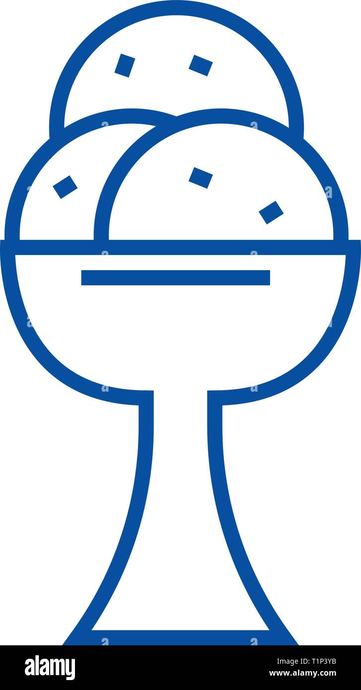 Ice cream line icon concept. Ice cream flat vector symbol, sign ...