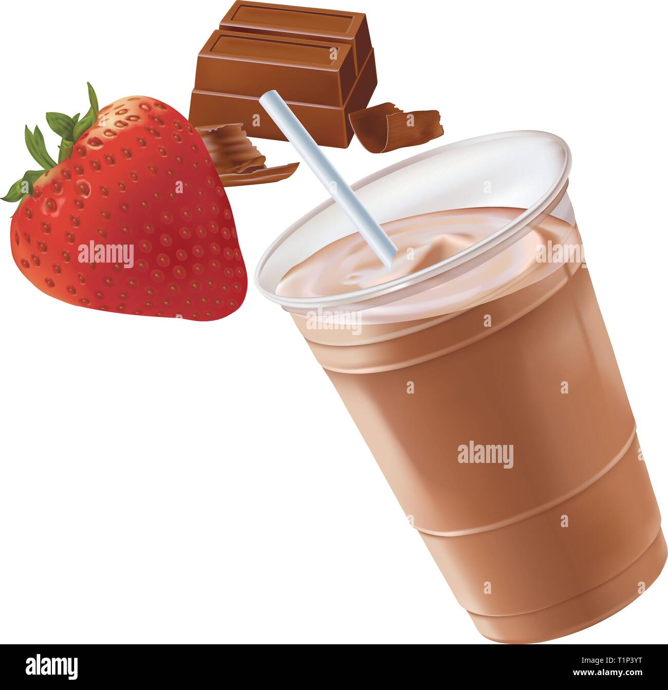 Strawberry cream dessert chocolate Stock Vector Images - Alamy