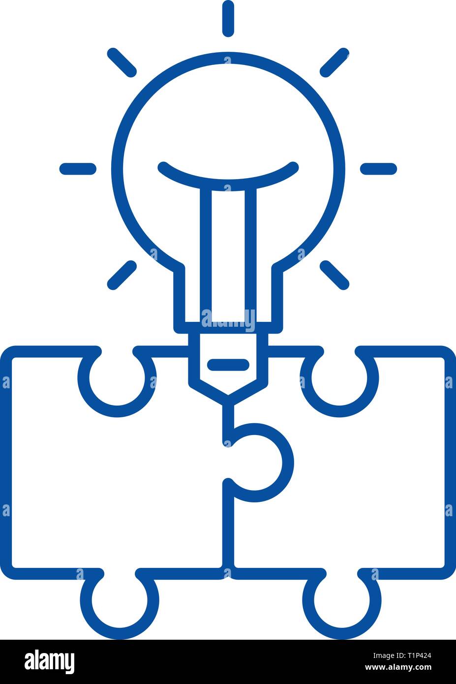 Idea generation line icon concept. Idea generation flat vector symbol ...