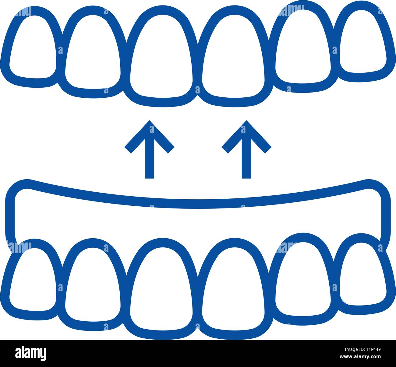 Implanted teeth line icon concept. Implanted teeth flat vector symbol ...