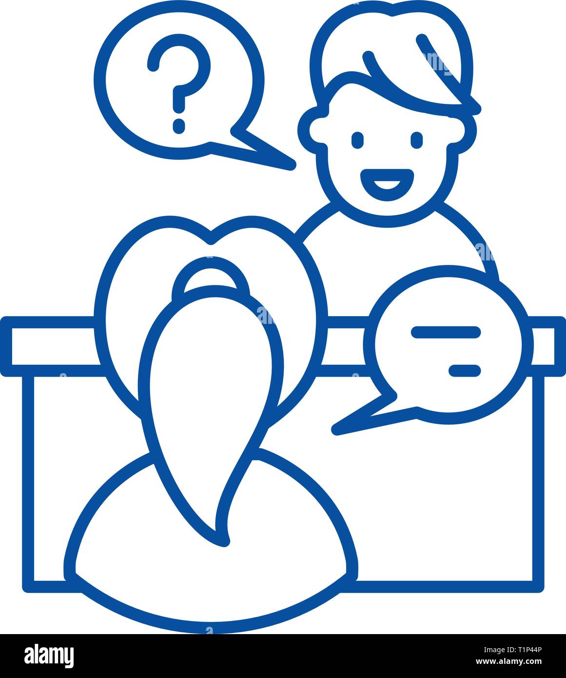 In depth interview line icon concept. In depth interview flat vector ... In depth interview line icon concept. In depth interview flat vector ...