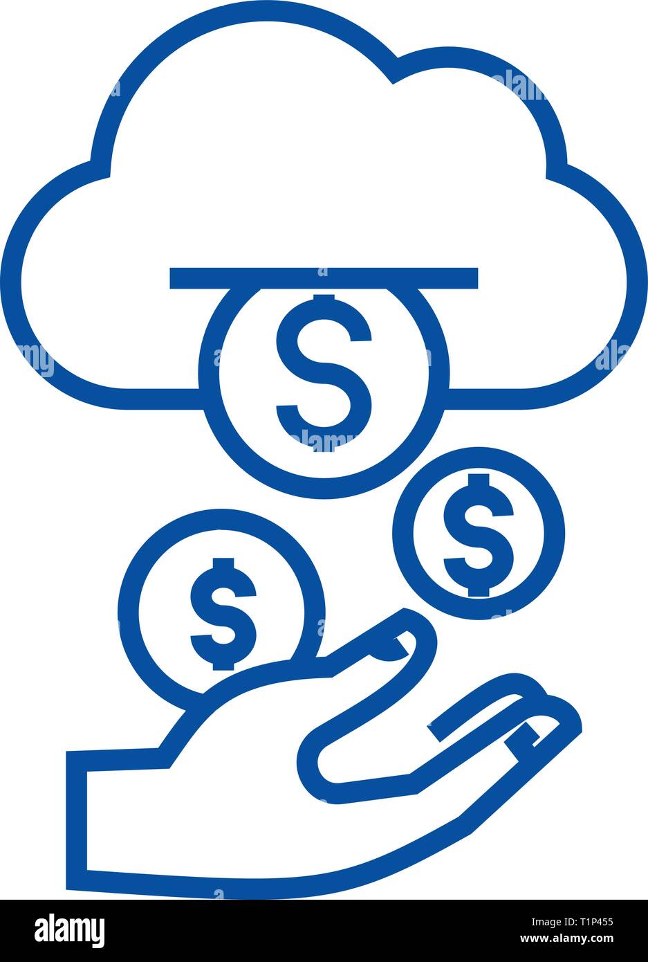 Income,passive stream,money line icon concept. Income,passive stream ...