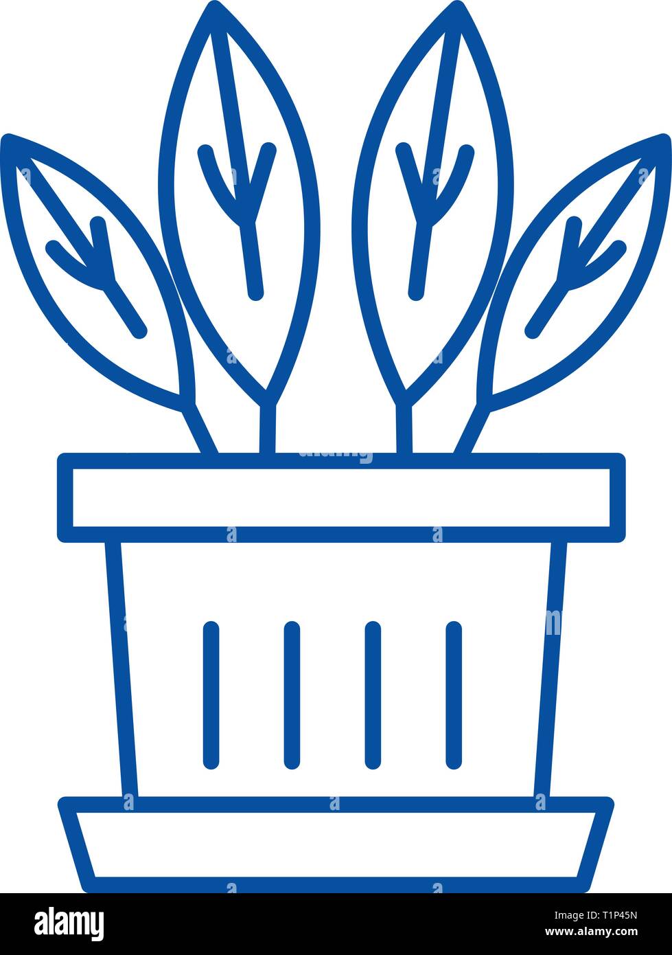 Indoor plant line icon concept. Indoor plant flat vector symbol, sign ...