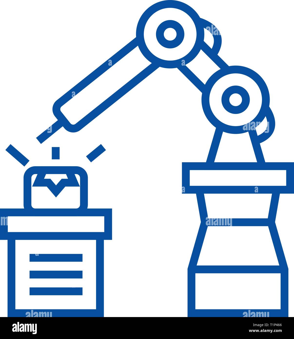 Industrial automation line icon concept. Industrial automation flat ... Industrial automation line icon concept. Industrial automation flat ...