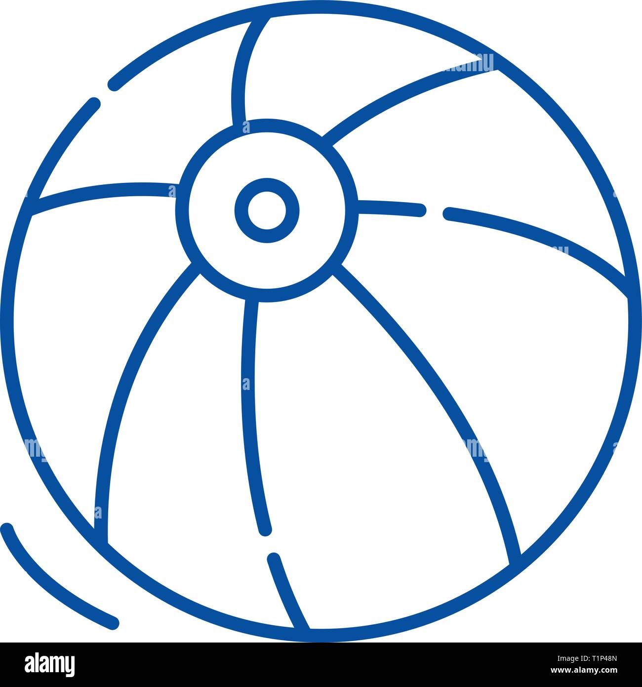 Inflatable ball line icon concept. Inflatable ball flat vector symbol ...