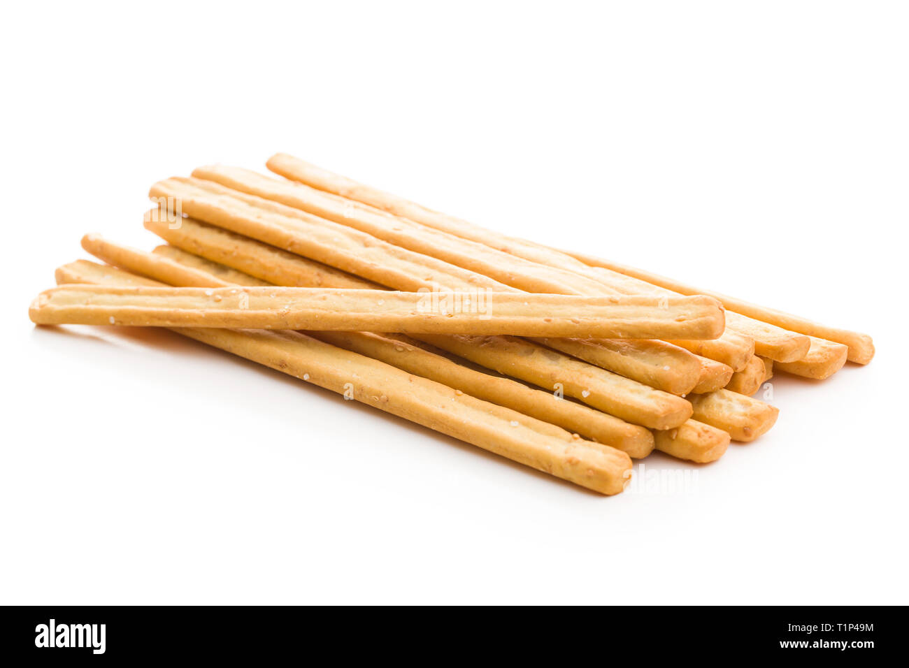 Italian grissini breadsticks. Tasty grissini snack isolated on white ...