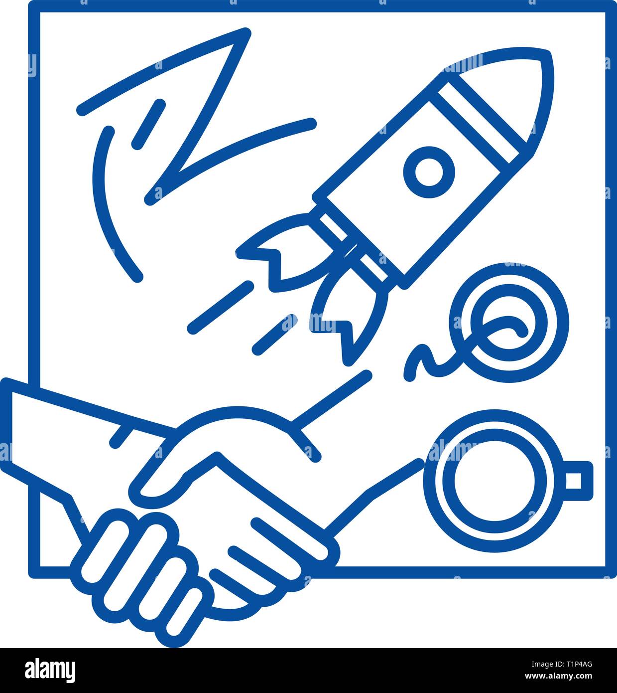 Innovative solutions line icon concept. Innovative solutions flat ...