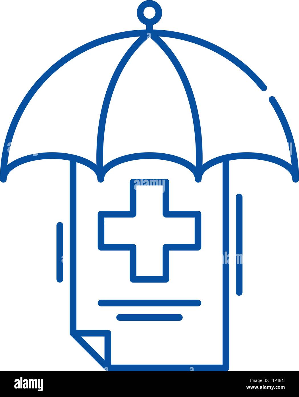 Insurance system line icon concept. Insurance system flat vector symbol ...