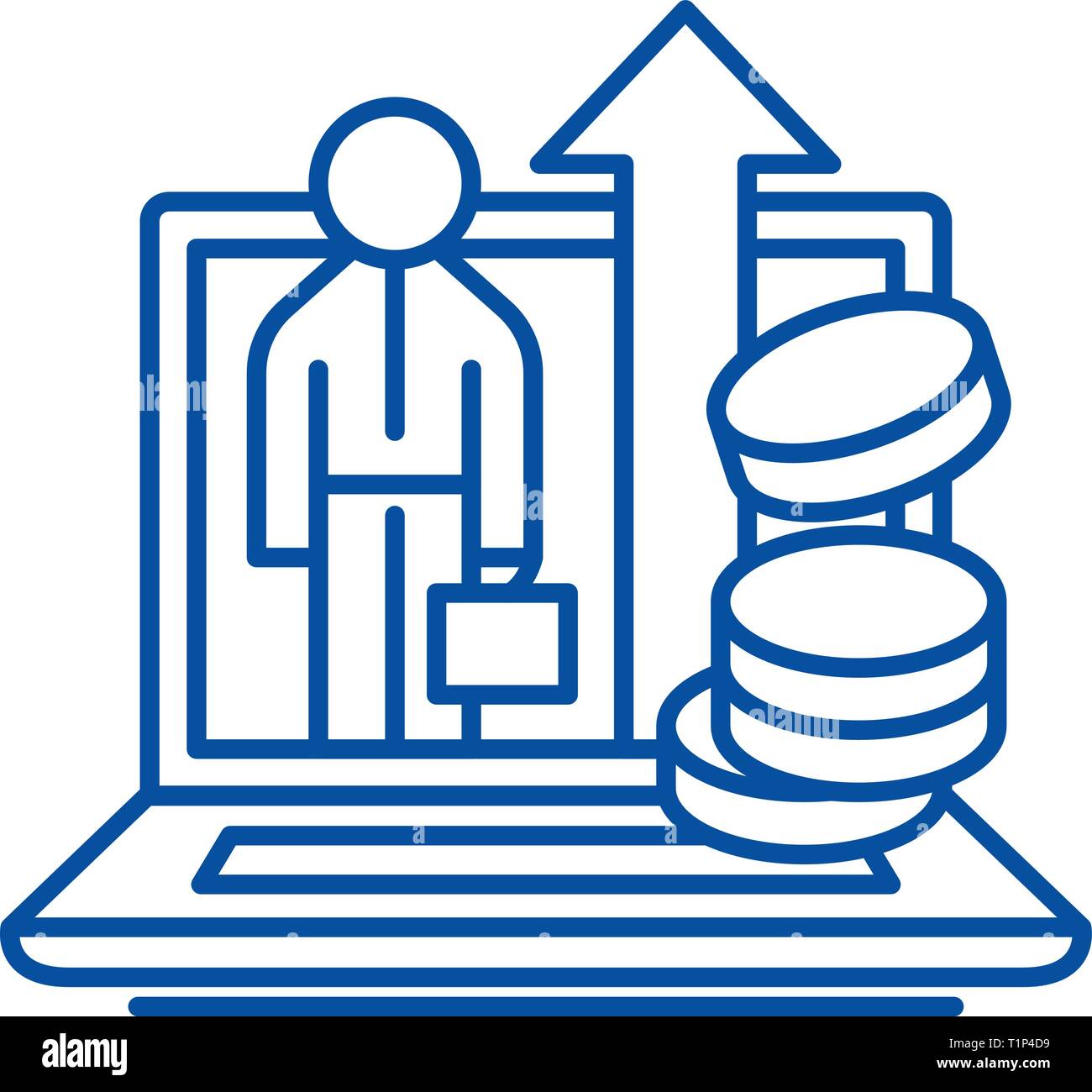 Internal marketing line icon concept. Internal marketing flat vector ...