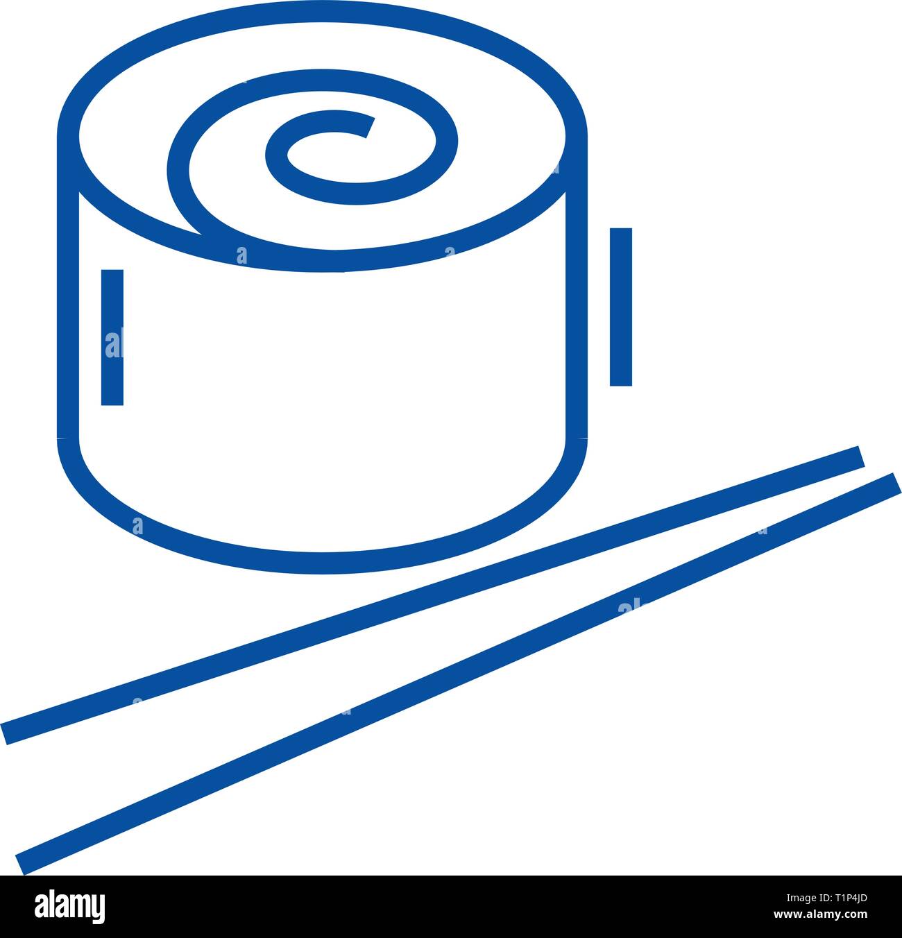 Japan restaurant, sushi roll line icon concept. Japan restaurant, sushi ...