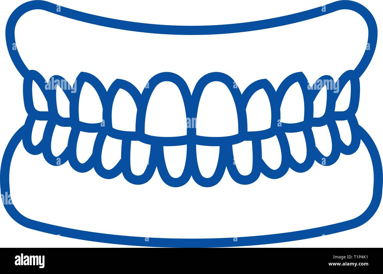 Jaw with teeth line icon concept. Jaw with teeth flat vector symbol ...
