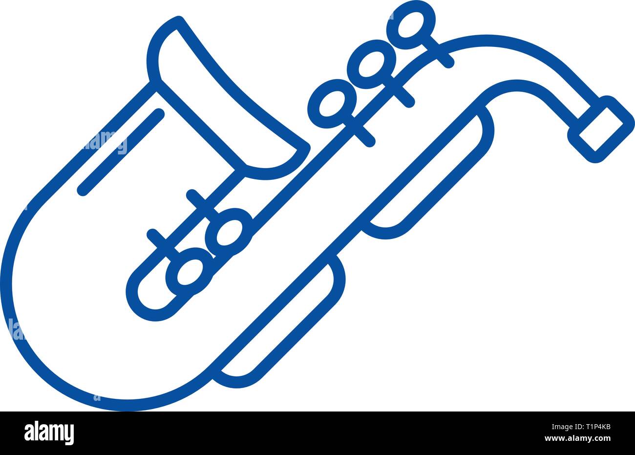 Jazz saxophone line icon concept. Jazz saxophone flat vector symbol ...