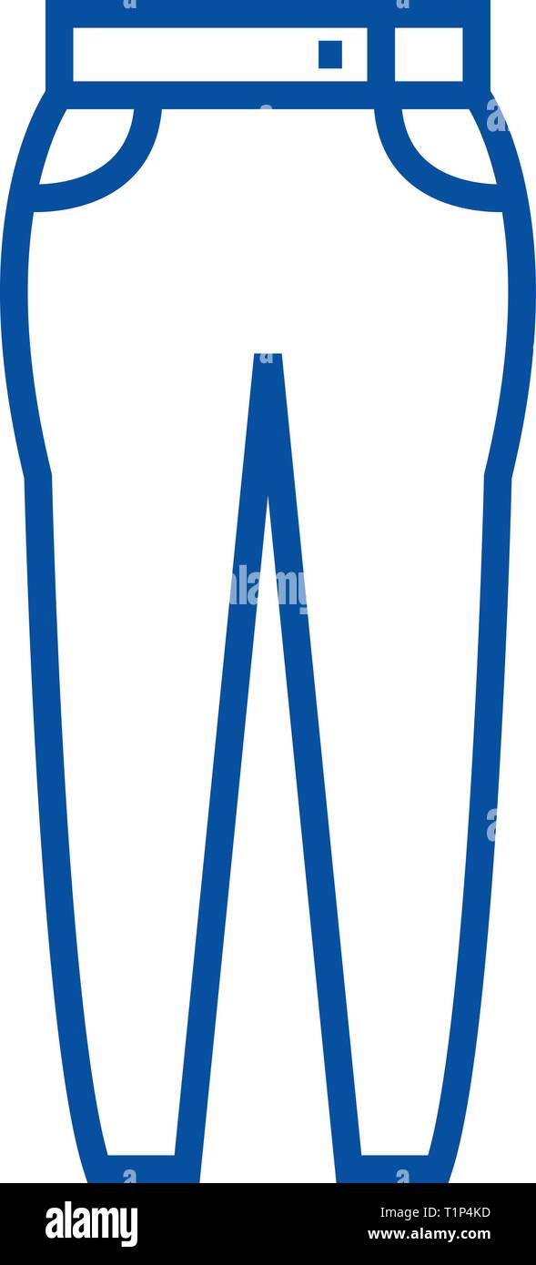 Jeans line icon concept. Jeans flat vector symbol, sign, outline ...