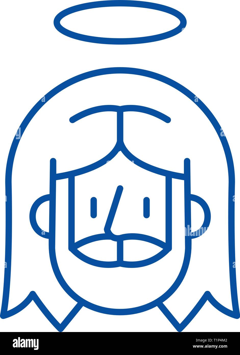 Jesus line icon concept. Jesus flat vector symbol, sign, outline ...