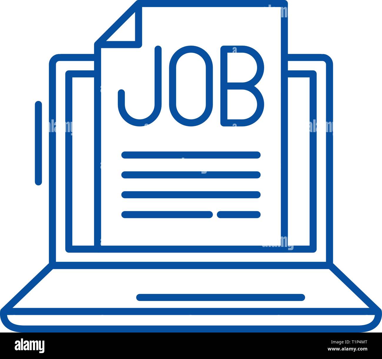 Job search online line icon concept. Job search online flat vector ...