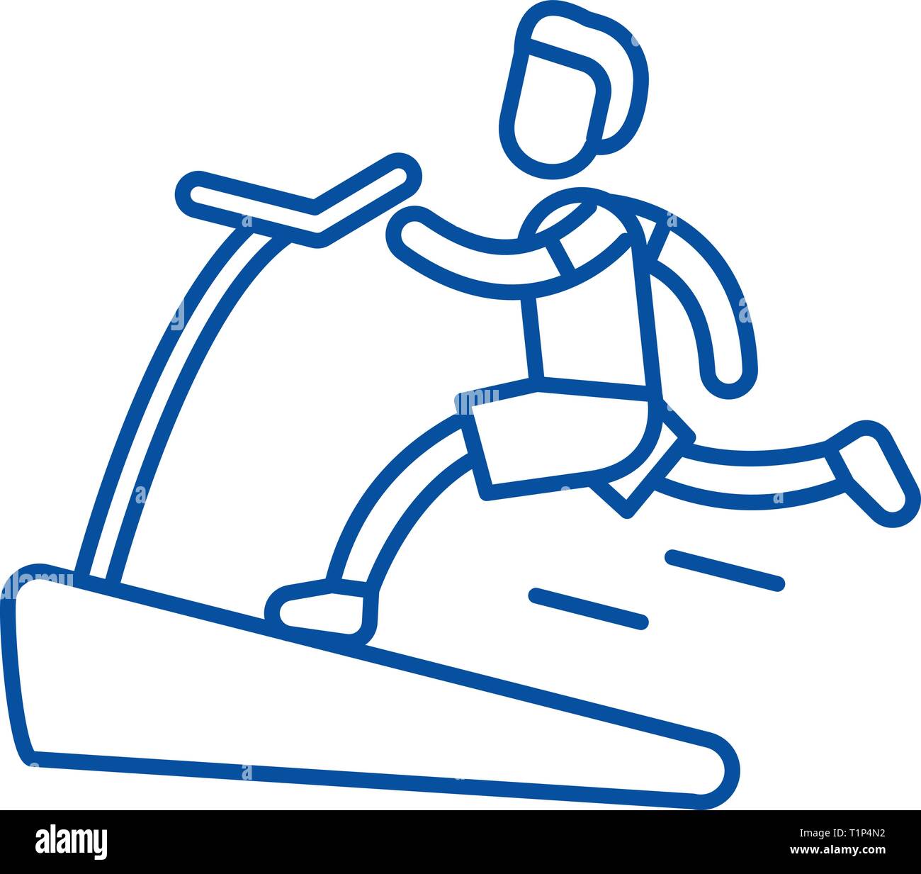 Woman running on treadmill gym Stock Vector Images - Alamy