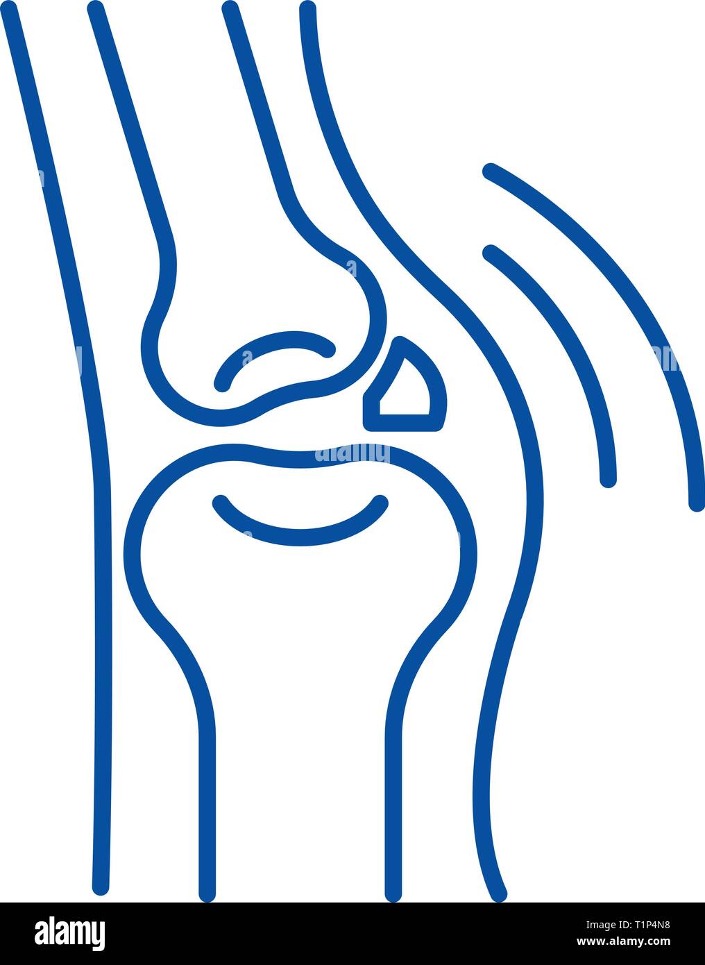 Joint disease line icon concept. Joint disease flat vector symbol, sign ...