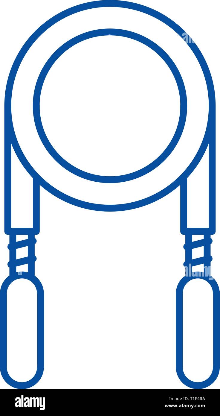 Jump rope line icon concept. Jump rope flat vector symbol, sign ...