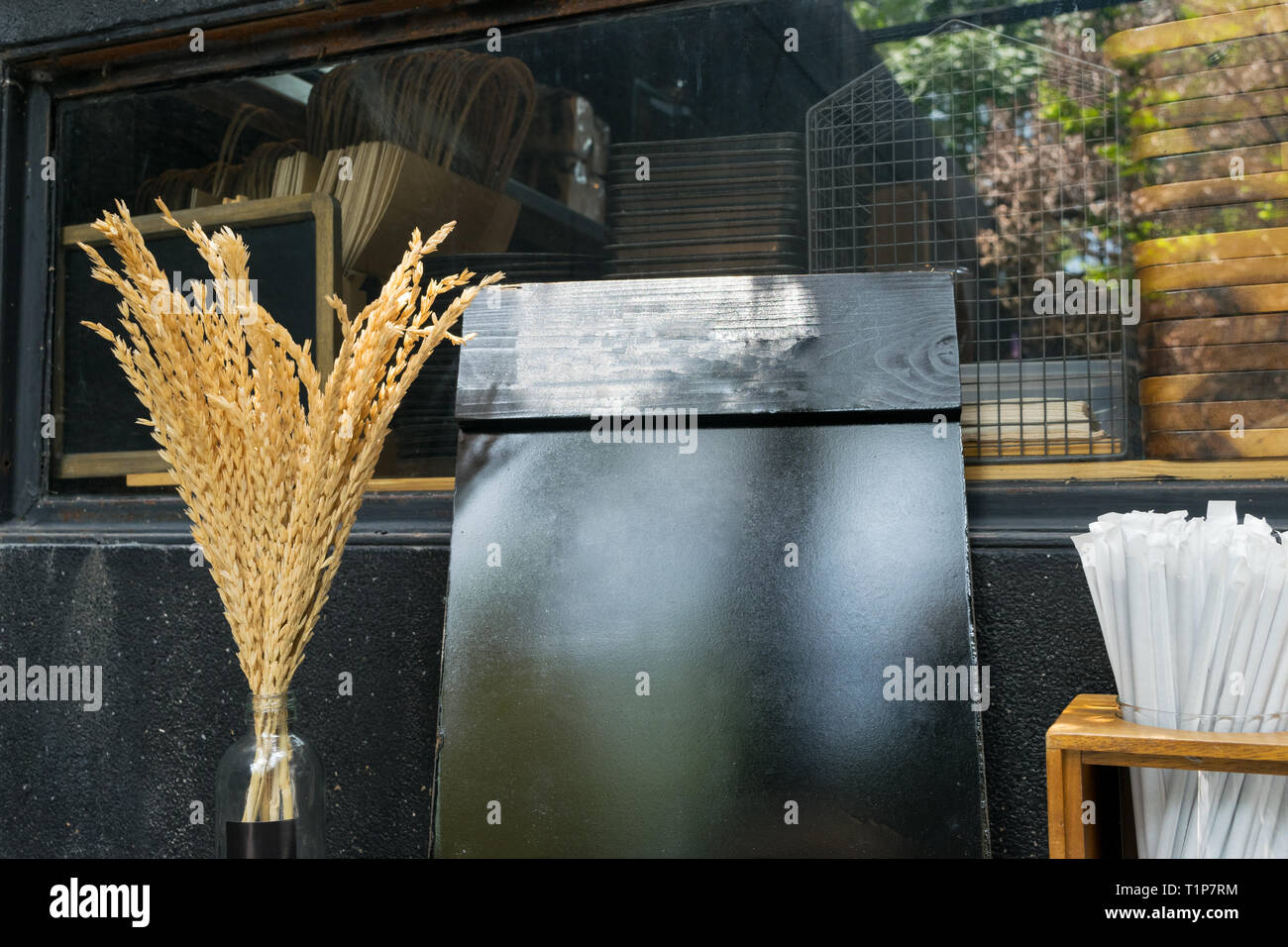 barley and blackboard for texture background Stock Photo - Alamy