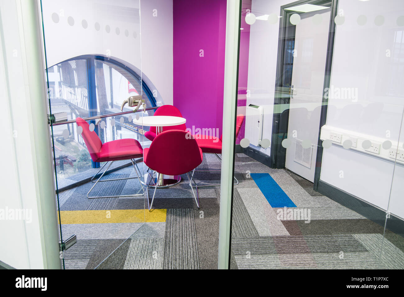 Office space carpet with chairs Stock Photo - Alamy