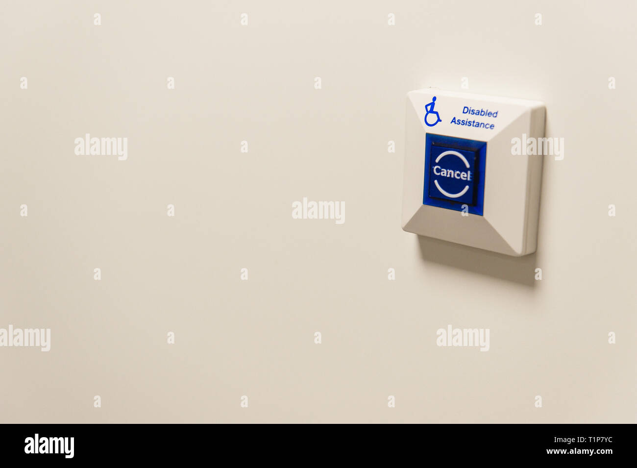Disabled assistance emergency button Stock Photo - Alamy