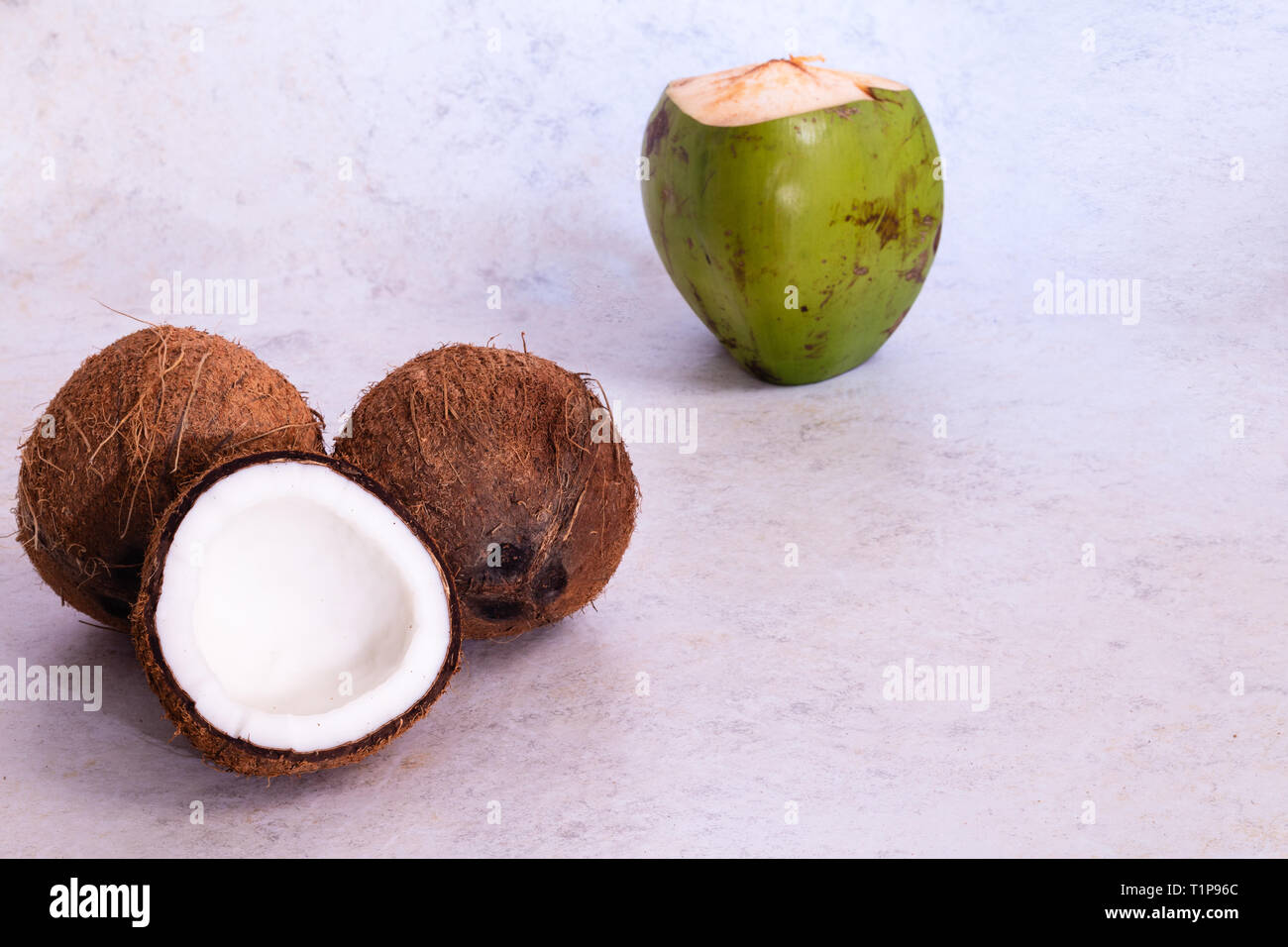 Coconuts with with background Stock Photo - Alamy