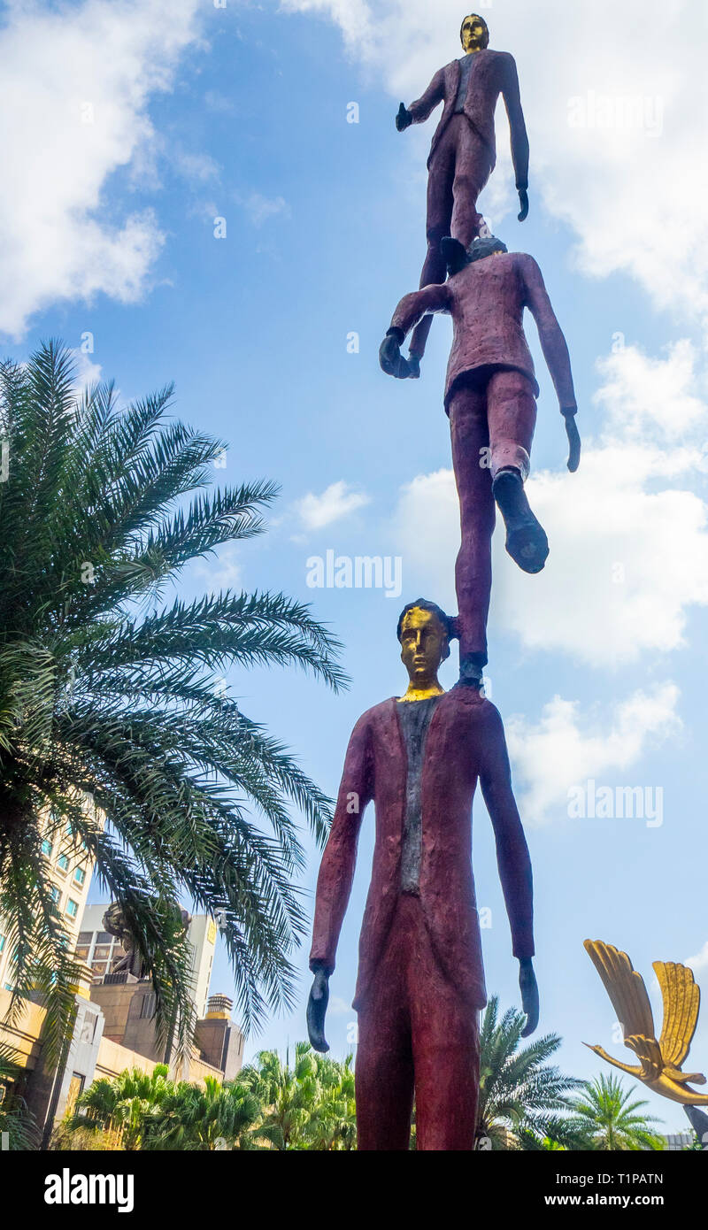 Italian sculptor Roberto Barni sculpture Colonna Bisbetica at plaza of ...