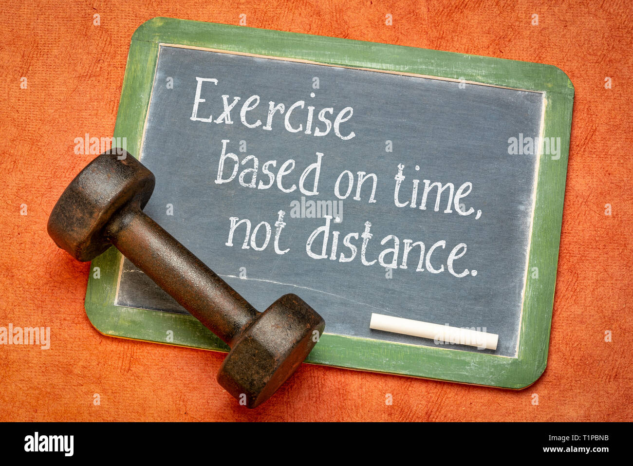 exercise based on time, not distance, training tip - white chalk text ...