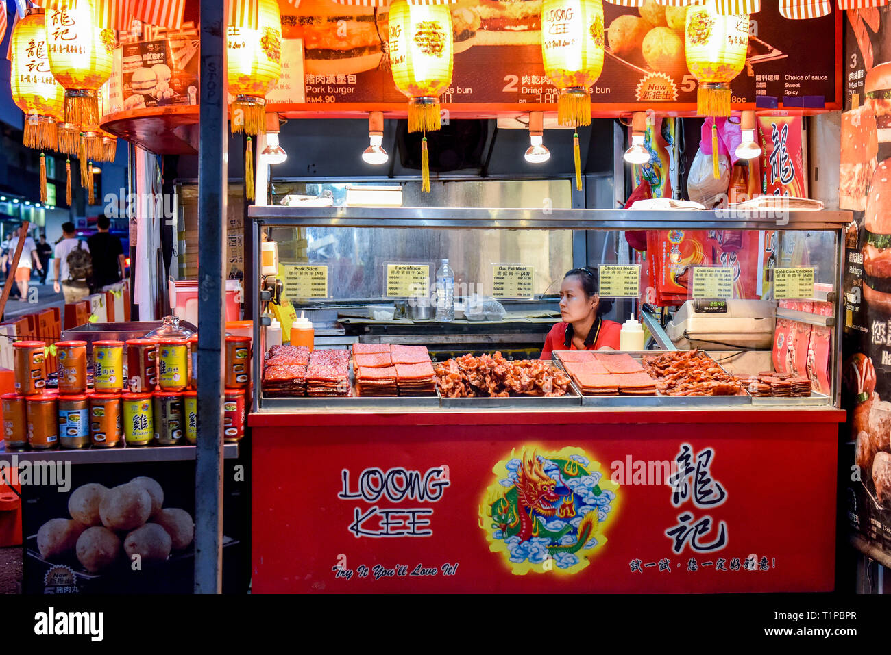 Food stand Chinatown Kuala Lumpur, Malaysia Stock Photo - Alamy