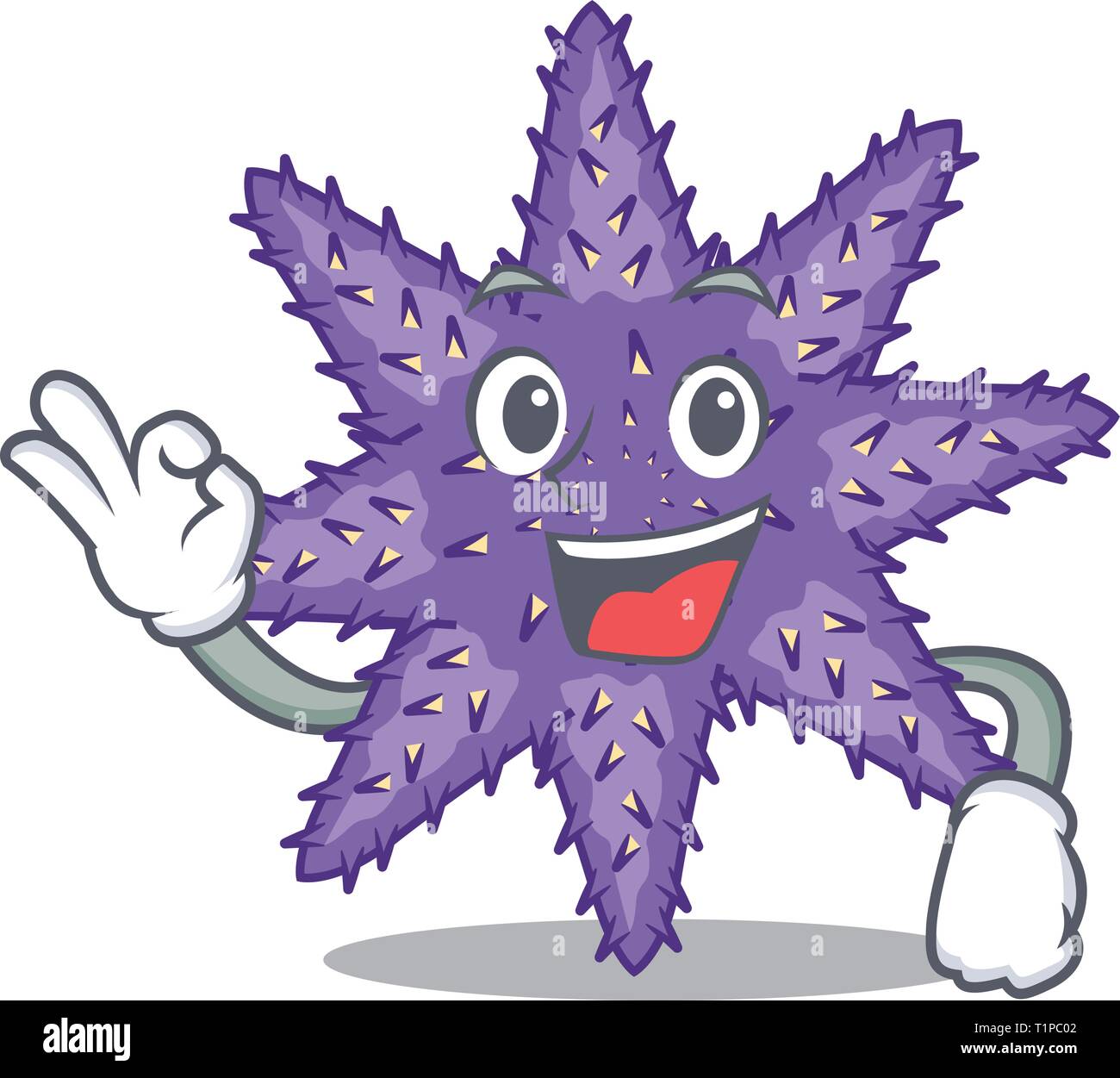 Okay purple starfish above cartoon coral reef vector illustration Stock ...